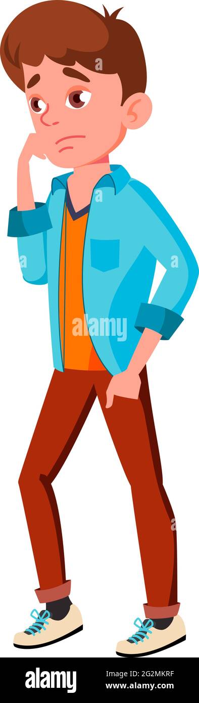 caucasian boy visit exhibition cartoon vector Stock Vector Image & Art ...
