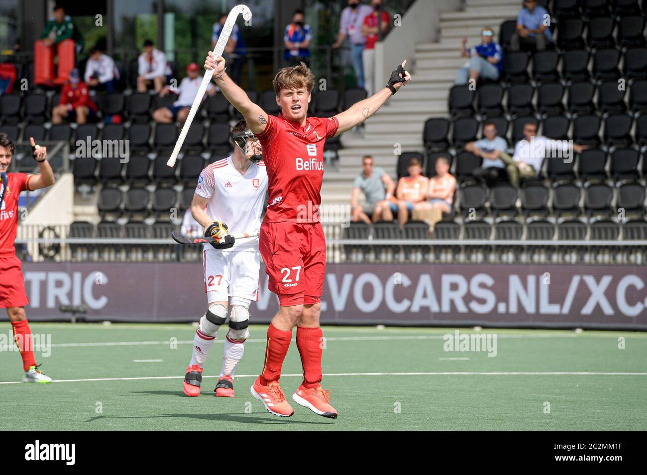 AMSTELVEEN, NETHERLANDS - JUNE 12: Tom Boom of Belgium celebrates after ...