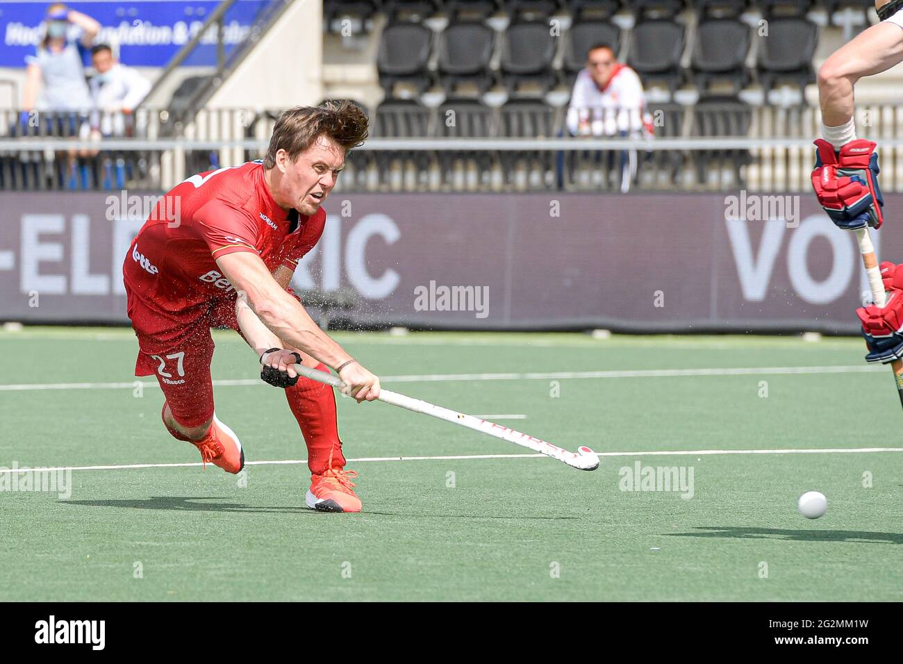 AMSTELVEEN, NETHERLANDS - JUNE 12: Tom Boom of Belgium celebrates after ...