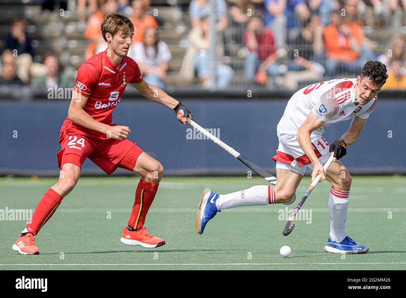 AMSTELVEEN, NETHERLANDS - JUNE 12: Antoine Kina of Belgium, Phil Roper ...