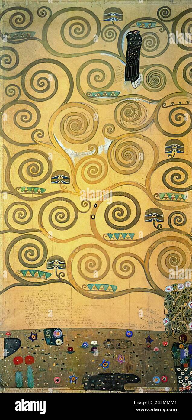 Gustav Klimt - Cartoon for Frieze Villa Stoclet Brussels Left Part Tree ...