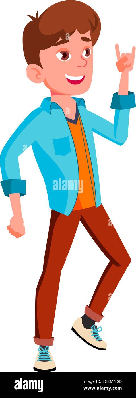 emotive boy relaxing on music concert cartoon vector Stock Vector Image ...