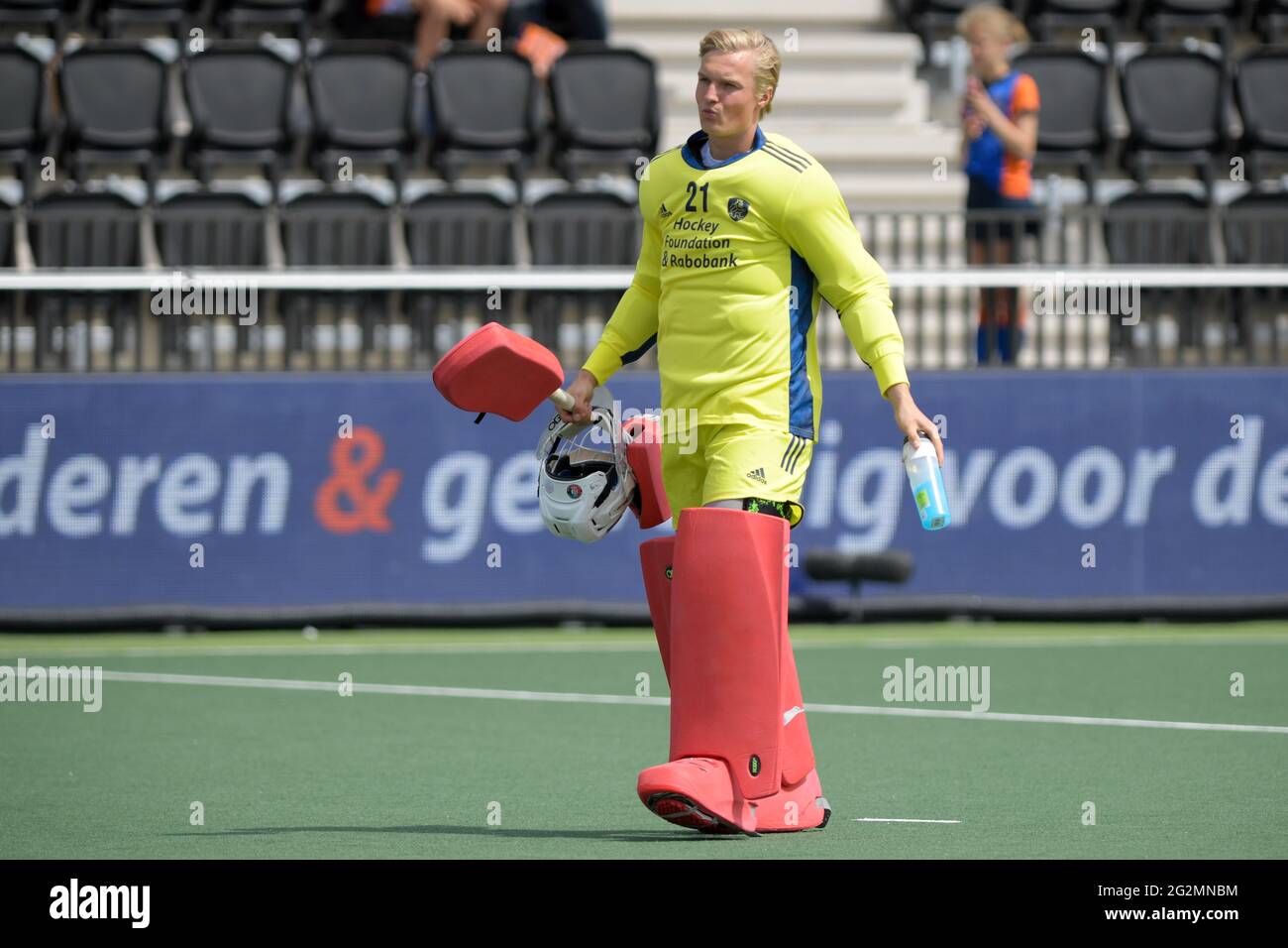 AMSTELVEEN, NETHERLANDS - JUNE 12: Goalkeeper Maurits Visser of the ...