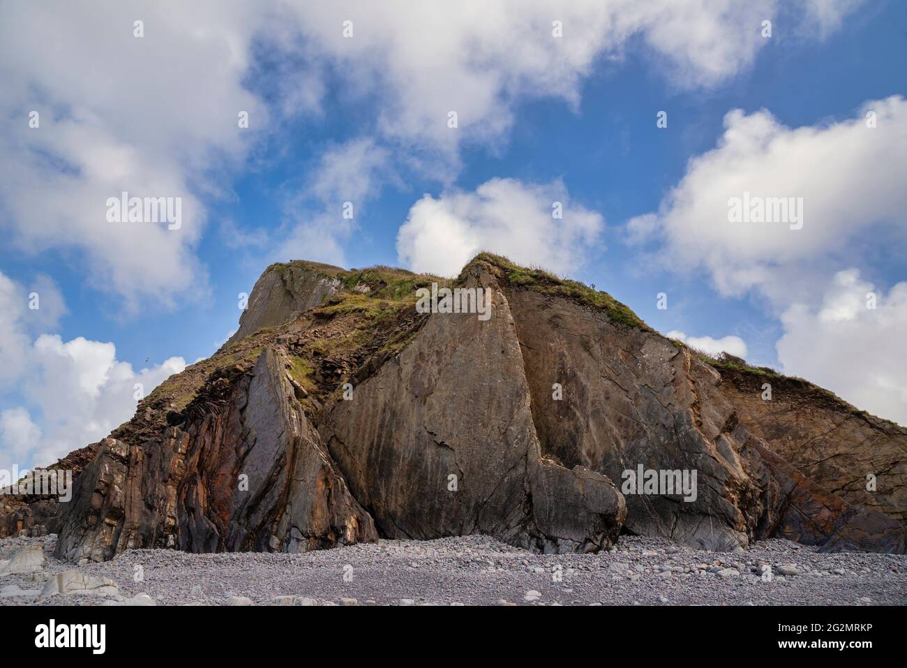 Beautiful landscape image of Blackchurch Rock on Devonian geological ...