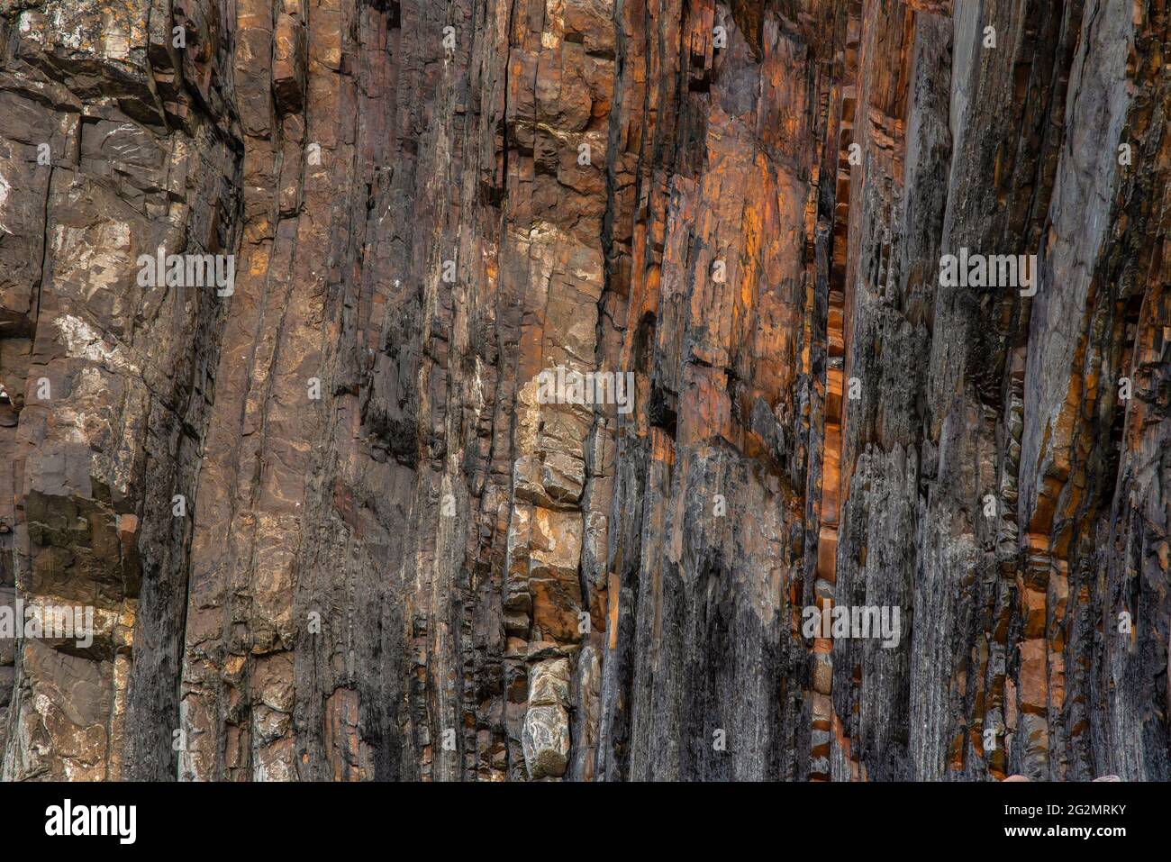 Beautiful landscape image of Blackchurch Rock on Devonian geological ...
