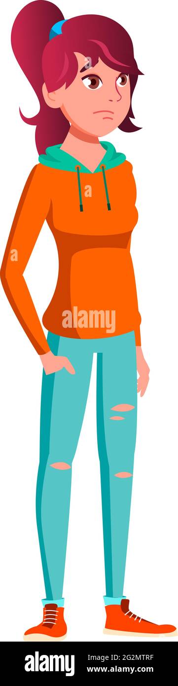 depressed girl failed test at school cartoon vector Stock Vector Image ...