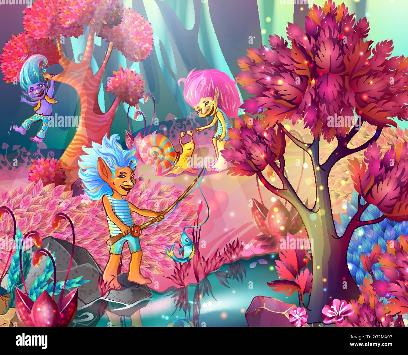 The Enchanted Wood Stock Vector Images - Alamy