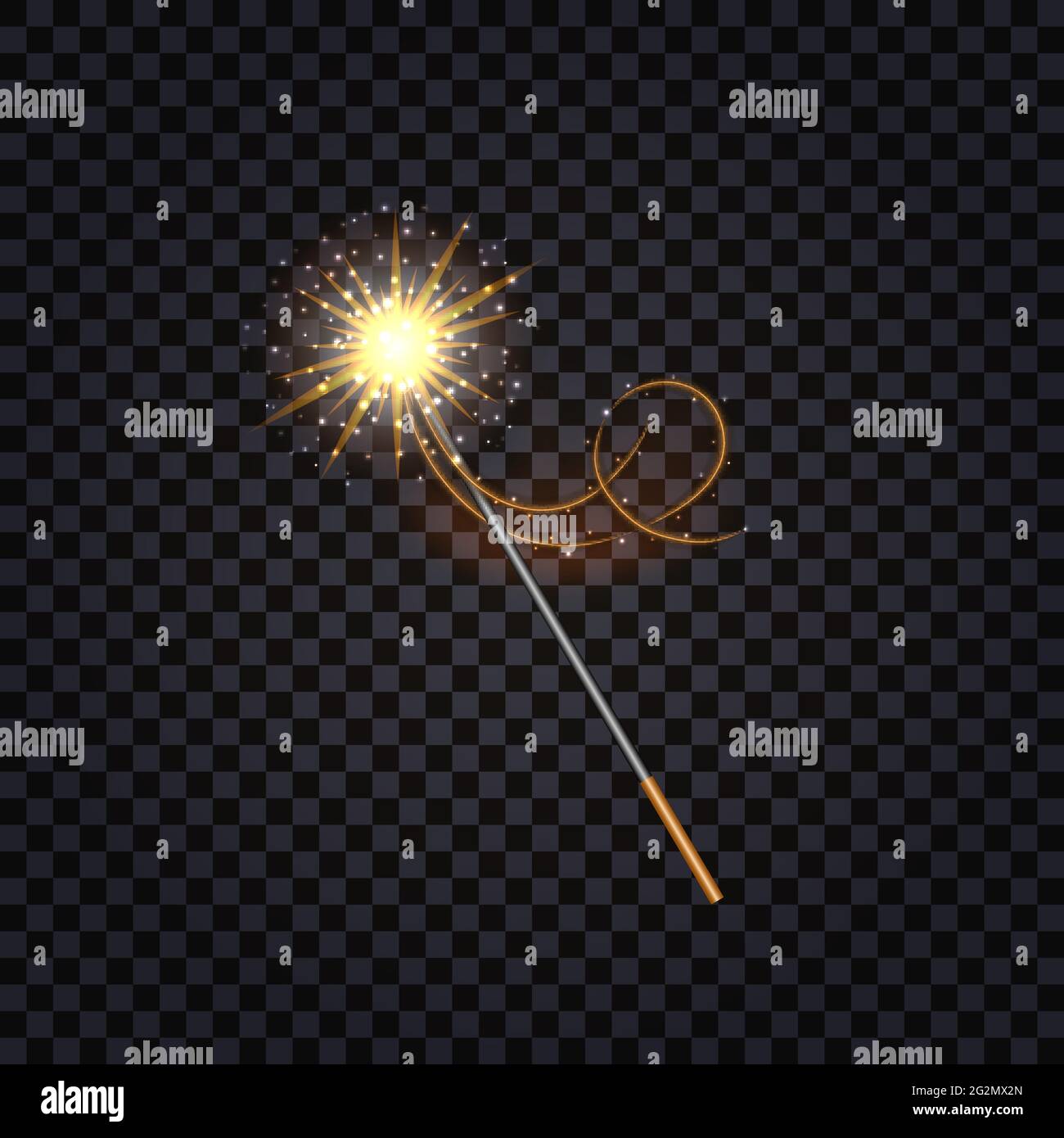Magic wand isolated with glowing sparkles and light effect on ...