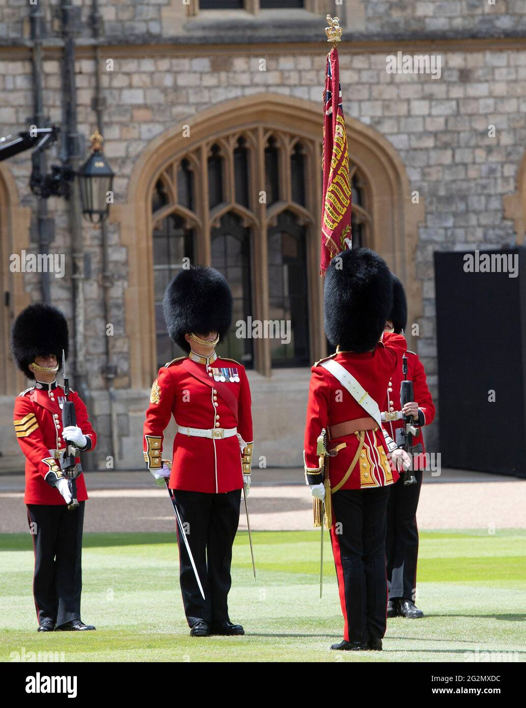 Members of F Company Scots Guards during a ceremony at Windsor Castle ...