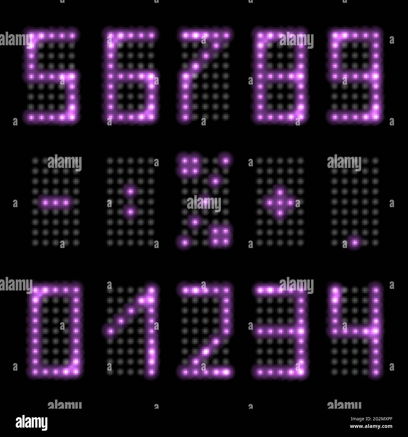 Vector neon clock hi-res stock photography and images - Alamy