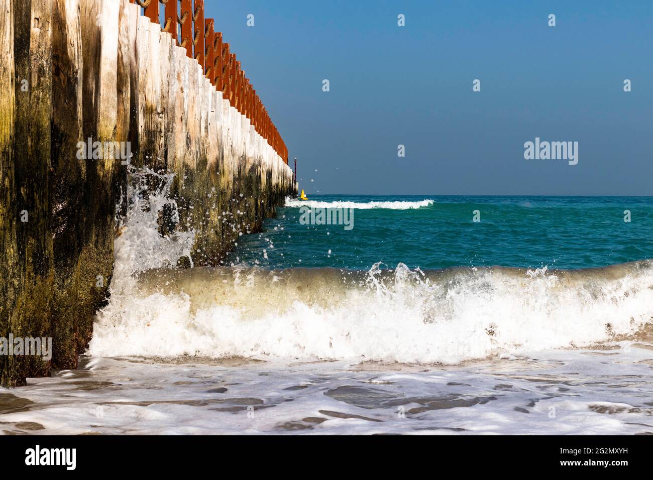 Waves on windy day at the beach Stock Photo - Alamy