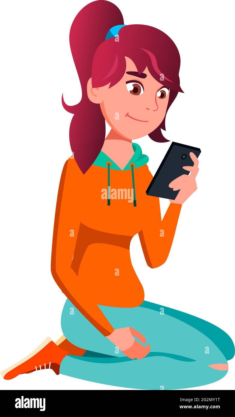 european lady sitting in garden and chatting with boyfriend online ...