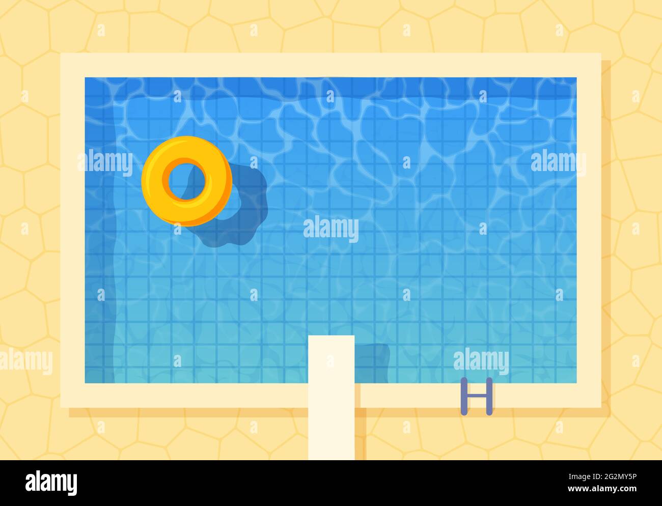 Swimming pool top view with inflatable ring Stock Vector Image & Art ...