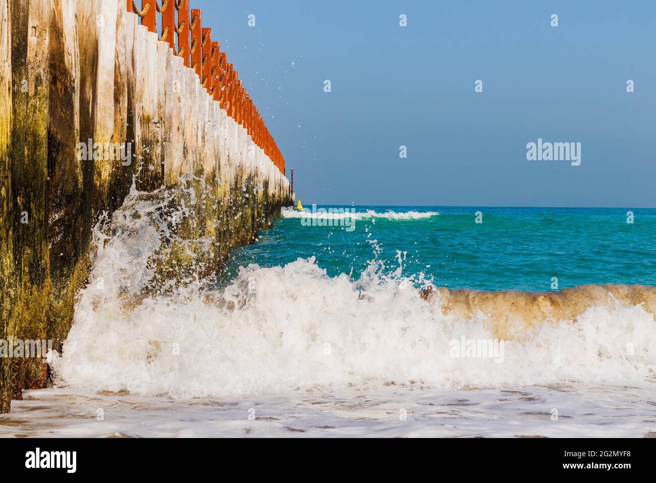 Waves on windy day at the beach Stock Photo - Alamy