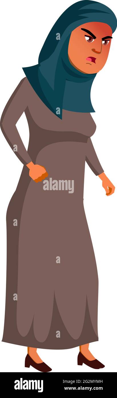 arabian woman scream at kids on playground cartoon vector Stock Vector ...