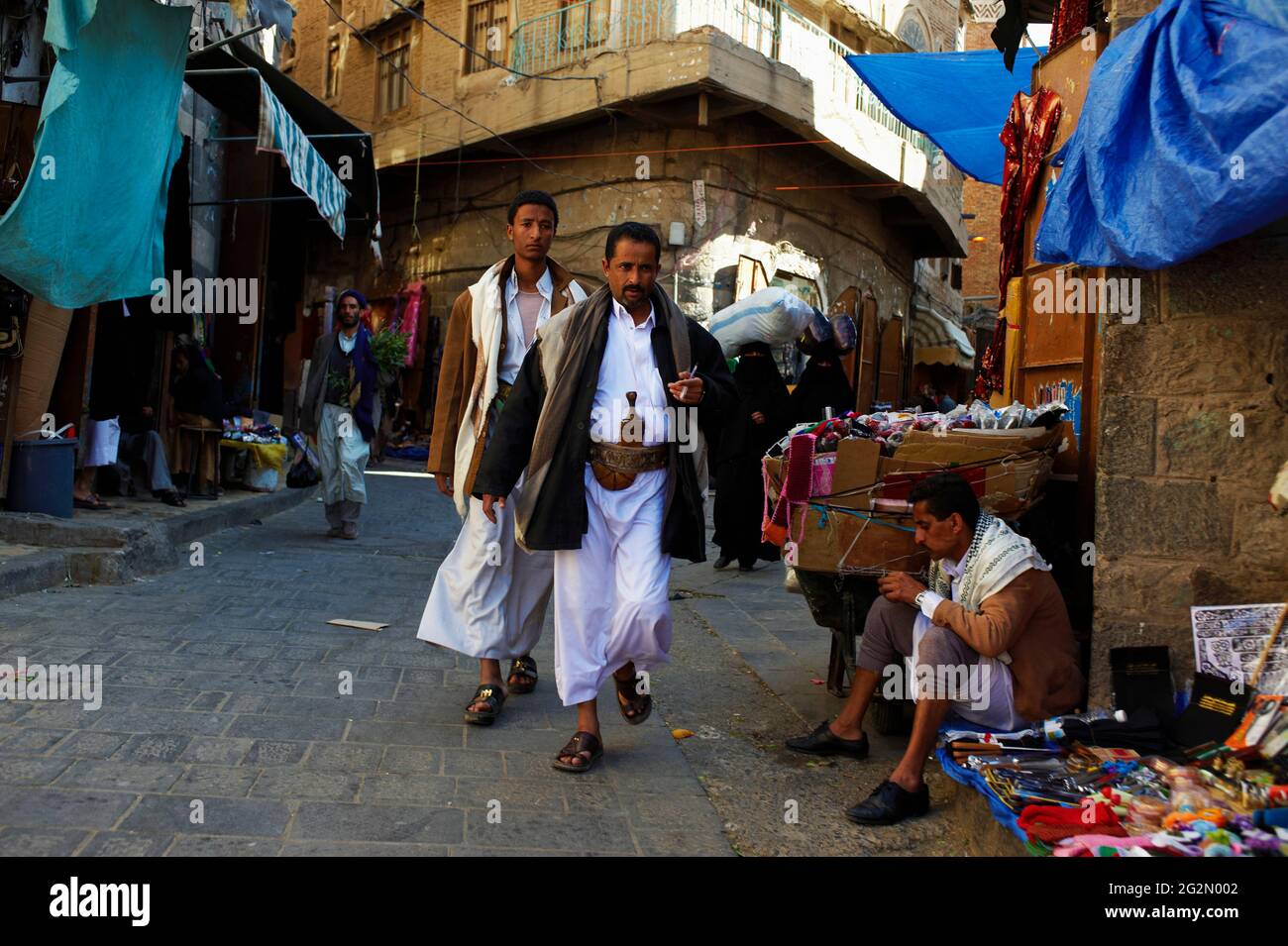 Yemen, Sanaa, souk in the Old Town, Unesco World Heritage Stock Photo ...