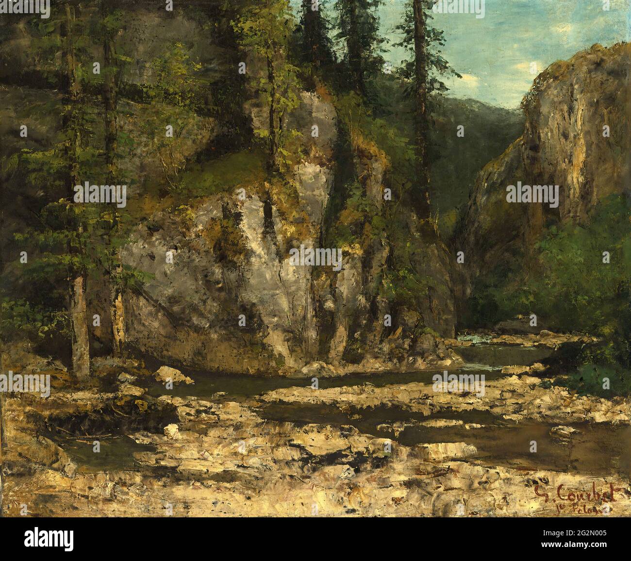 Gustave Courbet - Mountainous Landscape with Stream Stock Photo - Alamy