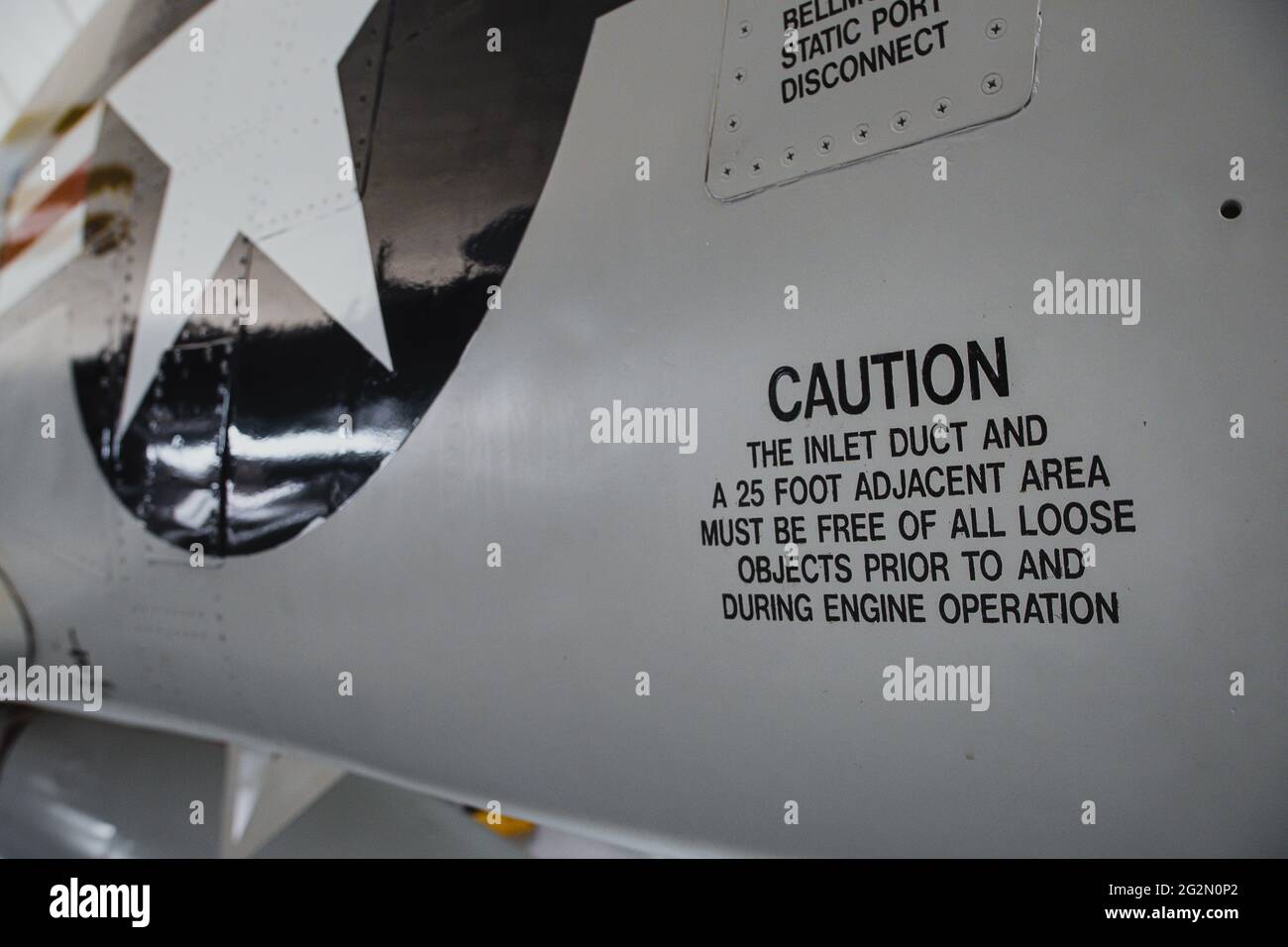 Duxford England May 2021 Warning text on the side of a US airforce ...