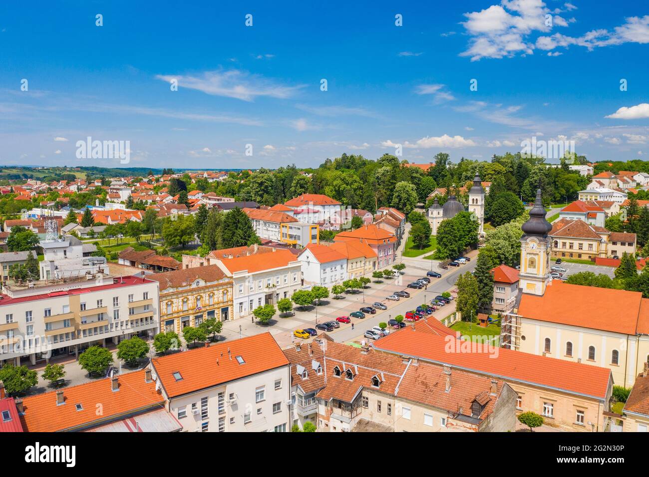 Croatia, center of town od Daruvar, panorama from drone Stock Photo - Alamy