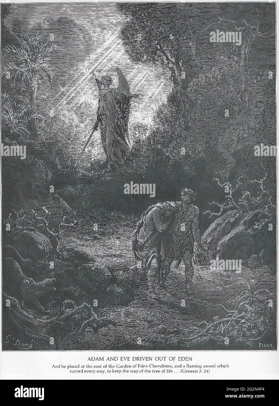 Gustave Doré - Adam Eve Are Driven out Eden Stock Photo - Alamy