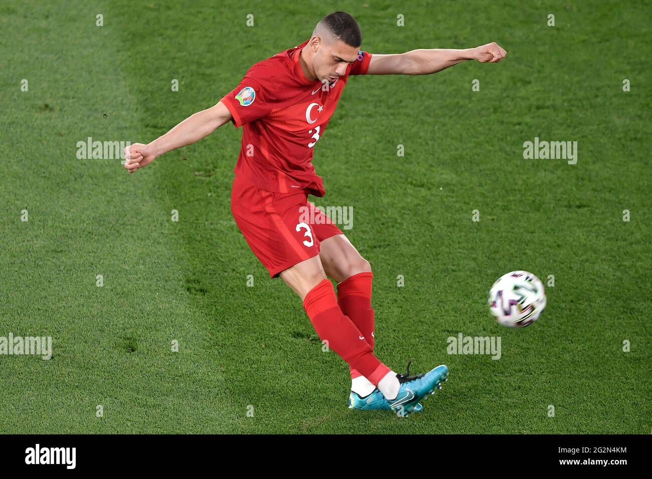 Merih Demiral of Turkey in action during the Uefa Euro 2020 Group stage ...