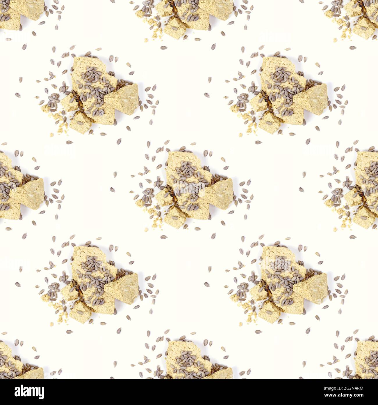 Turkish delight halva pieces with sunflower seeds repeat seamless ...