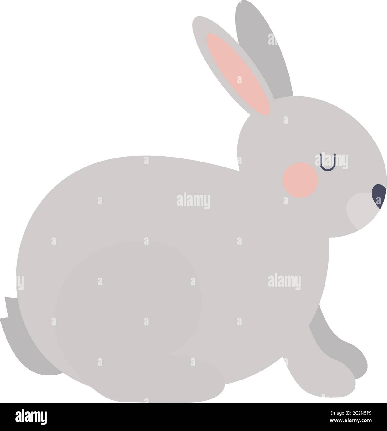 cute gray rabbit Stock Vector Image & Art - Alamy