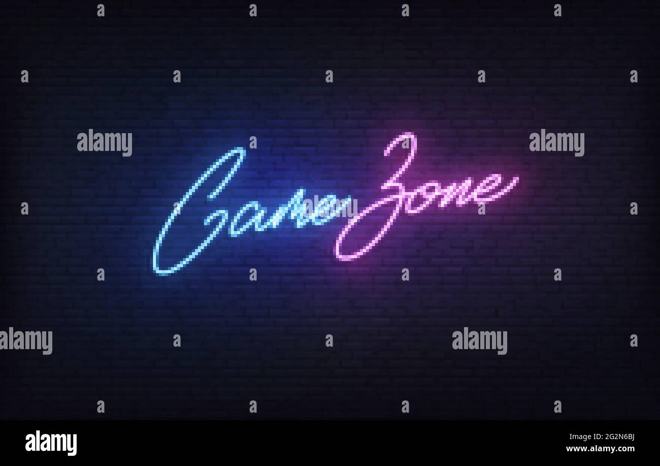 Game Zone Neon Sign Glowing Game Zone Lettering Stock Vector Image game-zone-neon-sign-glowing-game-zone-lettering-stock-vector-image