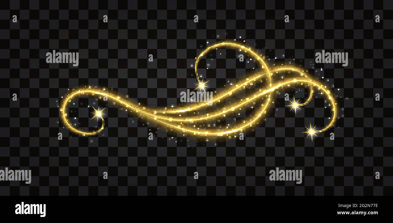 Transparent Gold Swirl Design