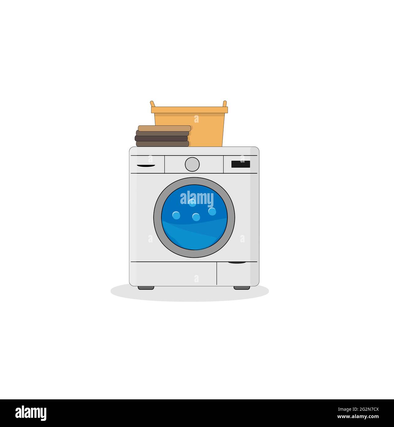 Washing machine for cleaning with bubbles and clean clothes Stock Photo ...