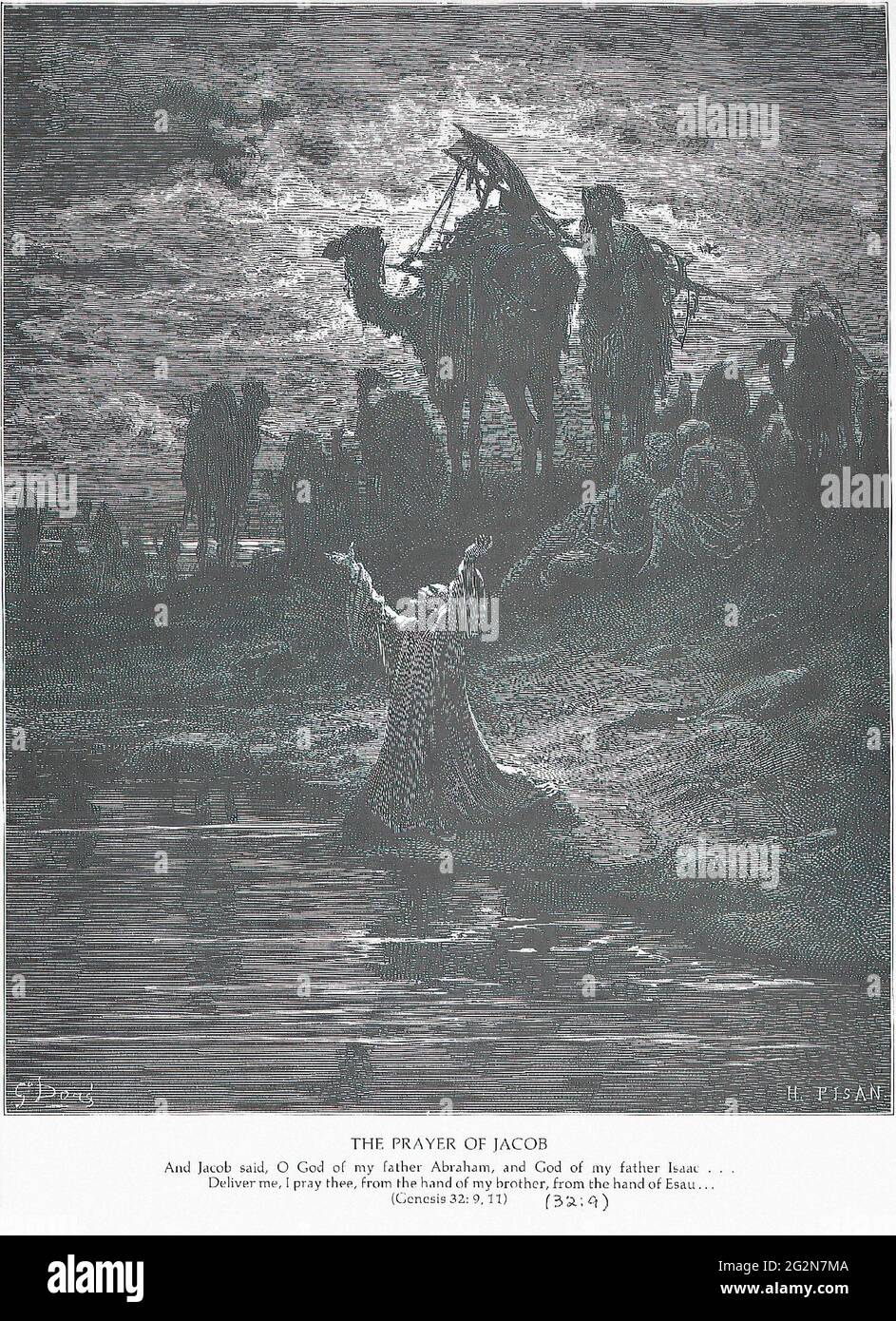 Gustave Doré - Jacob Prays Protection Stock Photo - Alamy