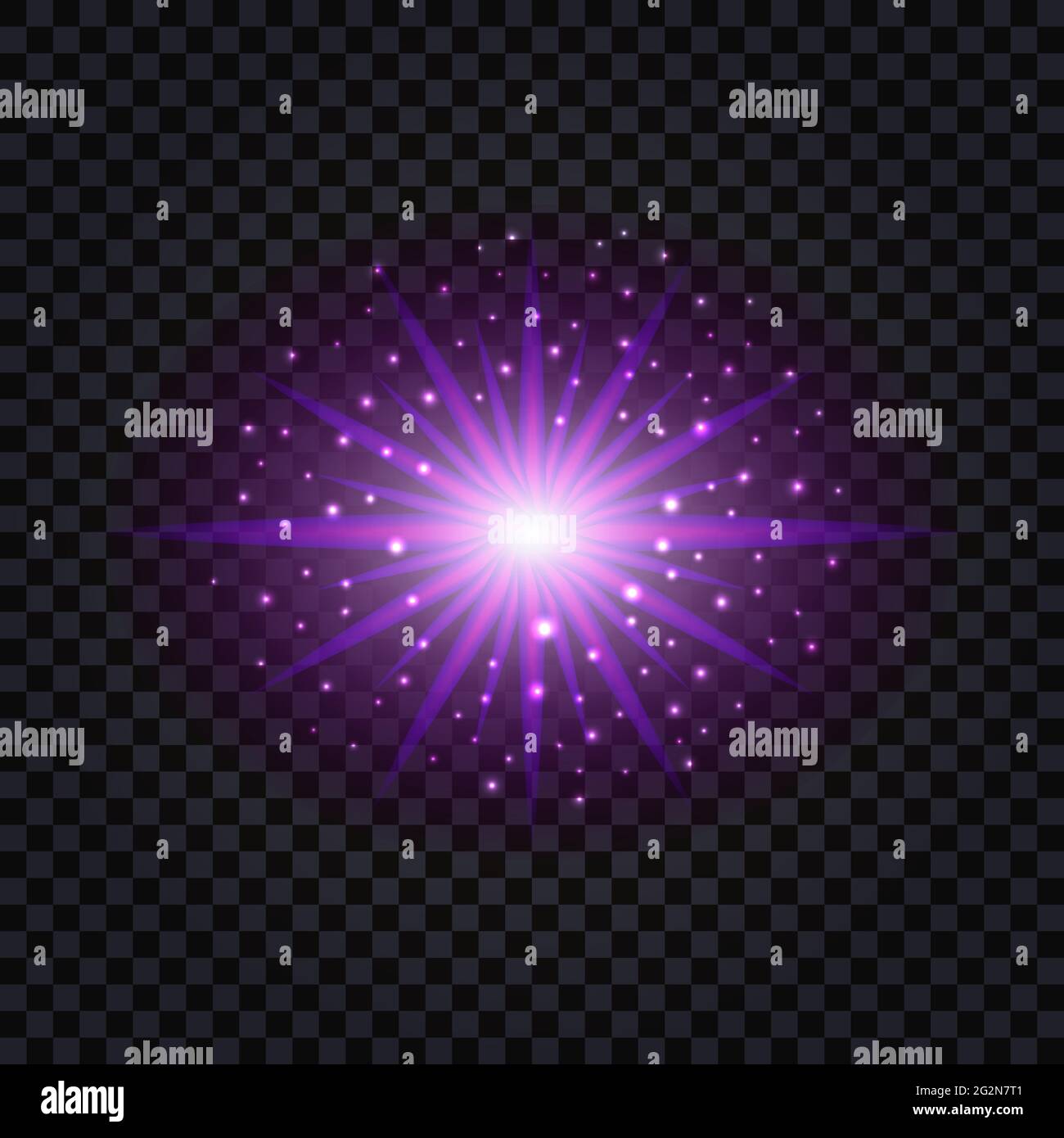 Purple glowing light flash effect with shiny sparkles. Vector ...