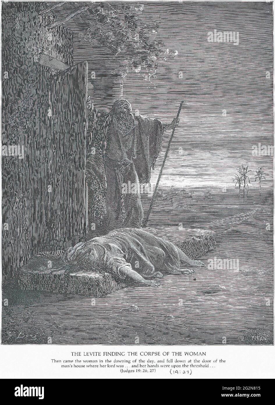 Gustave Doré - Levite Finds Woman S Corpse Stock Photo - Alamy