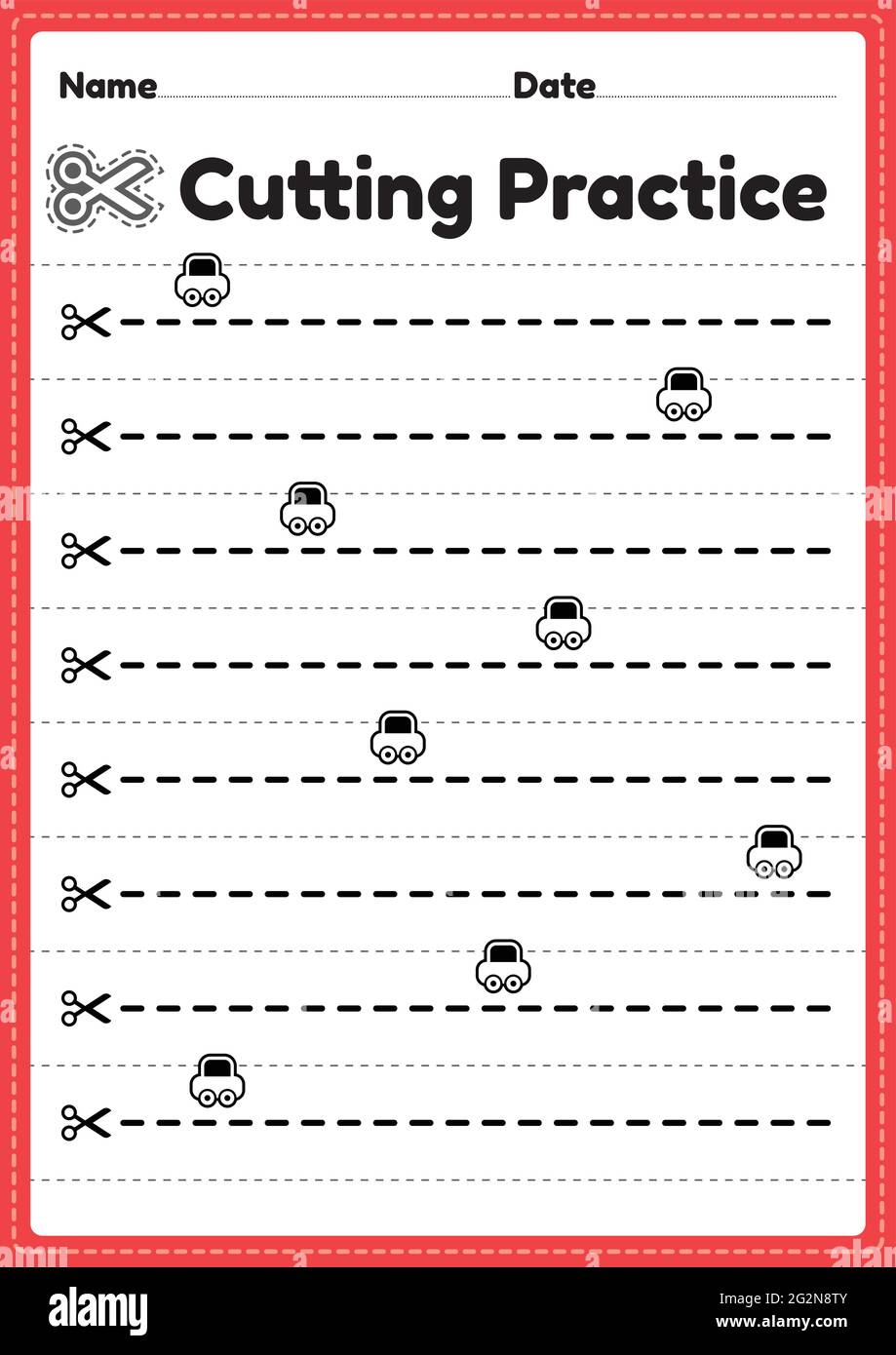 Cutting activities preschool for kids to cut the paper with scissors to ...