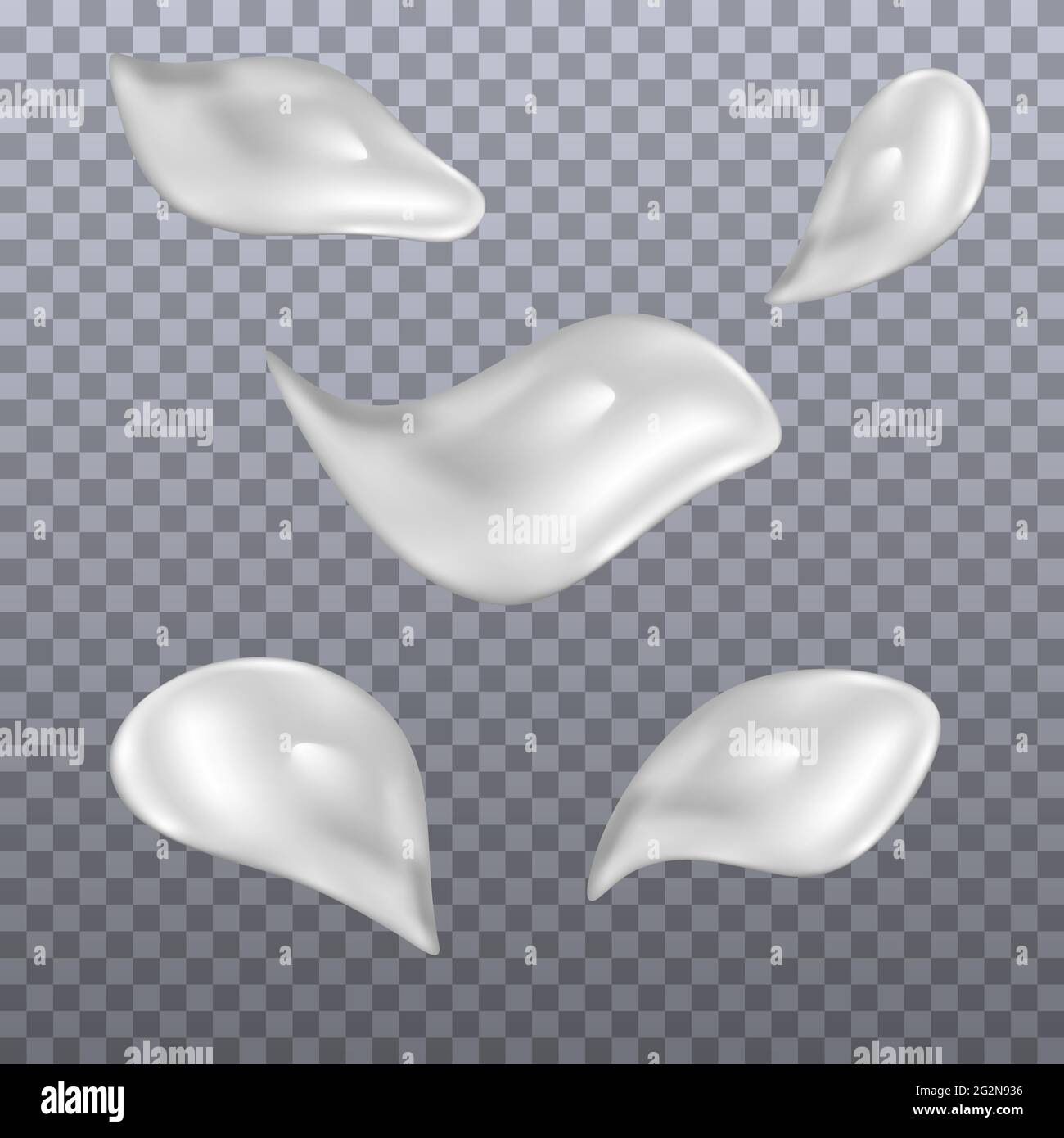 Set of cream smears. Realistic white cosmetic cream texture, skincare ...