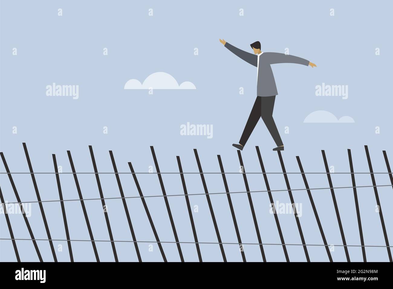 Ladder over fence Stock Vector Images - Alamy