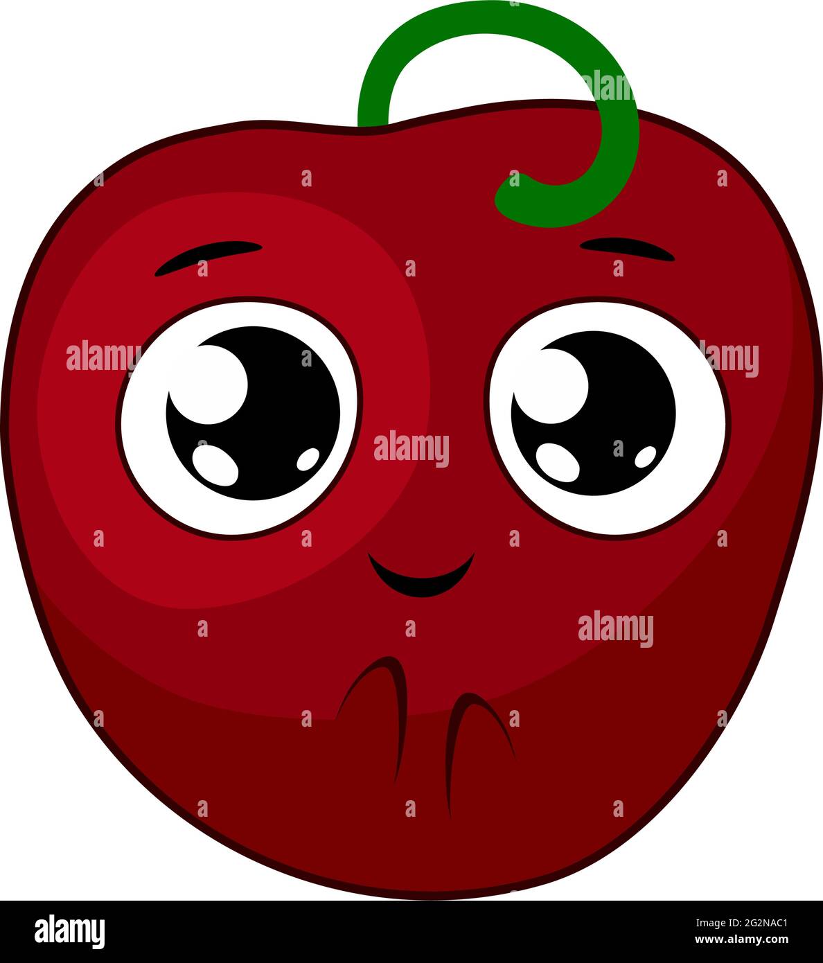 Cherry-berry character. Cute cartoon cherry sticker. Vector ...