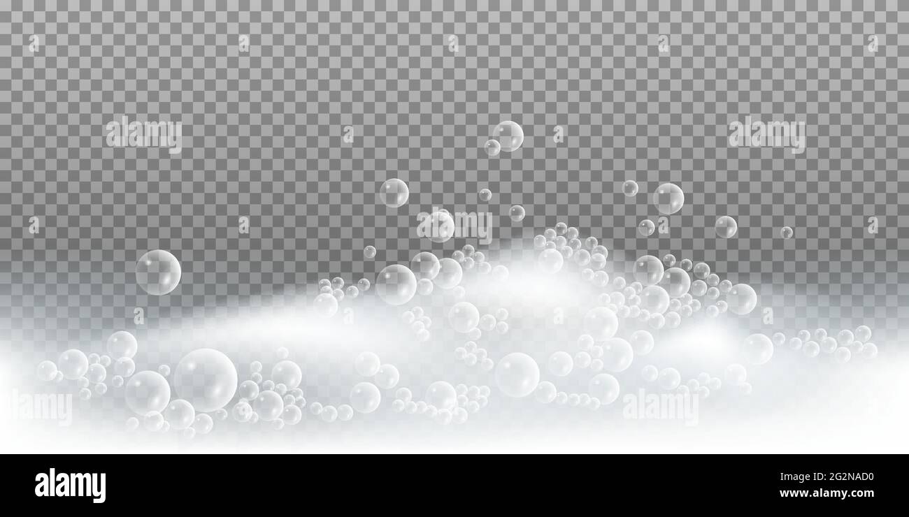 Soap foam with bubbles. Bath lather, isolated foam pattern on ...