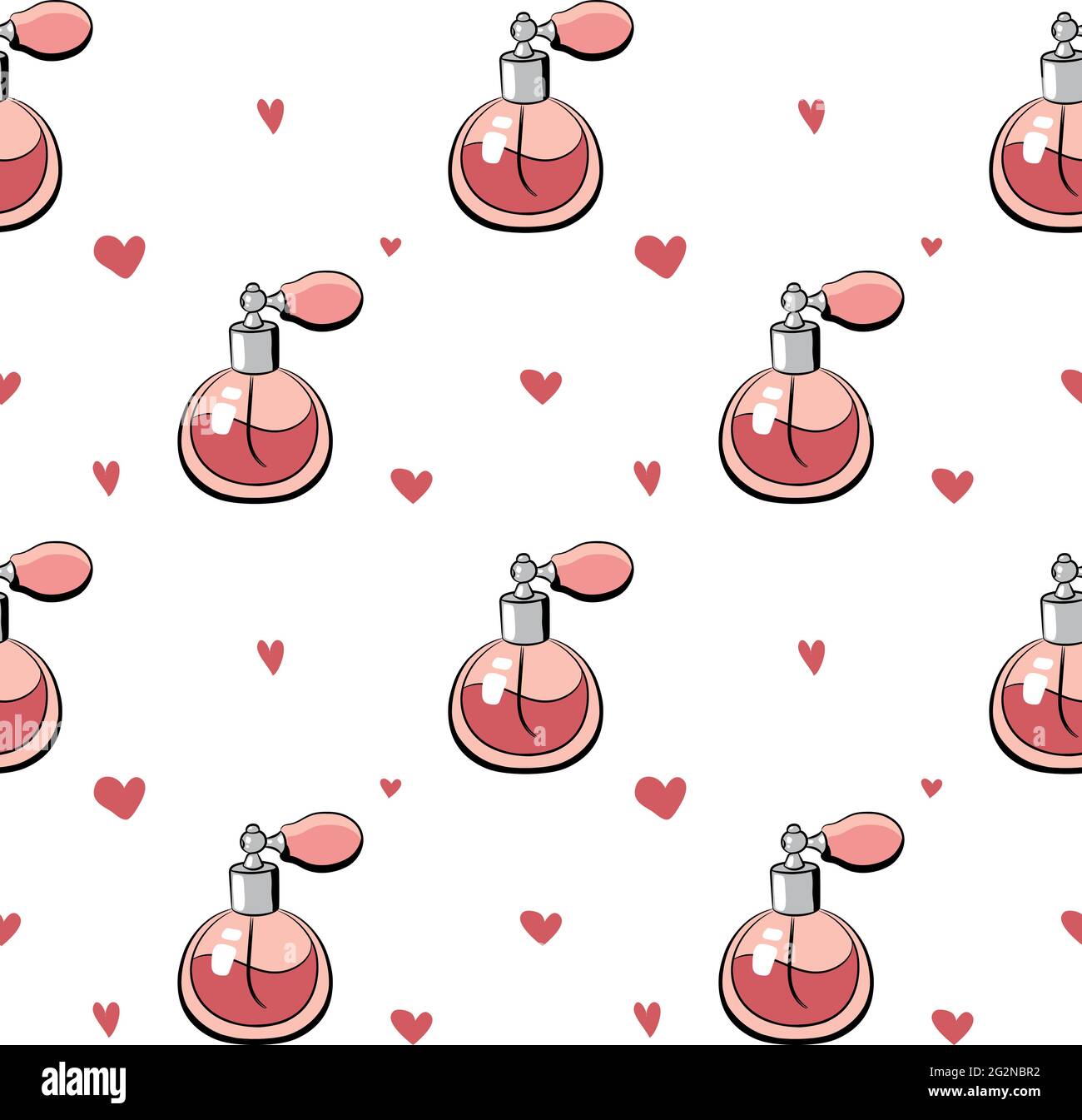 Perfume and Hearts Seamless Pattern Stock Vector Image & Art - Alamy