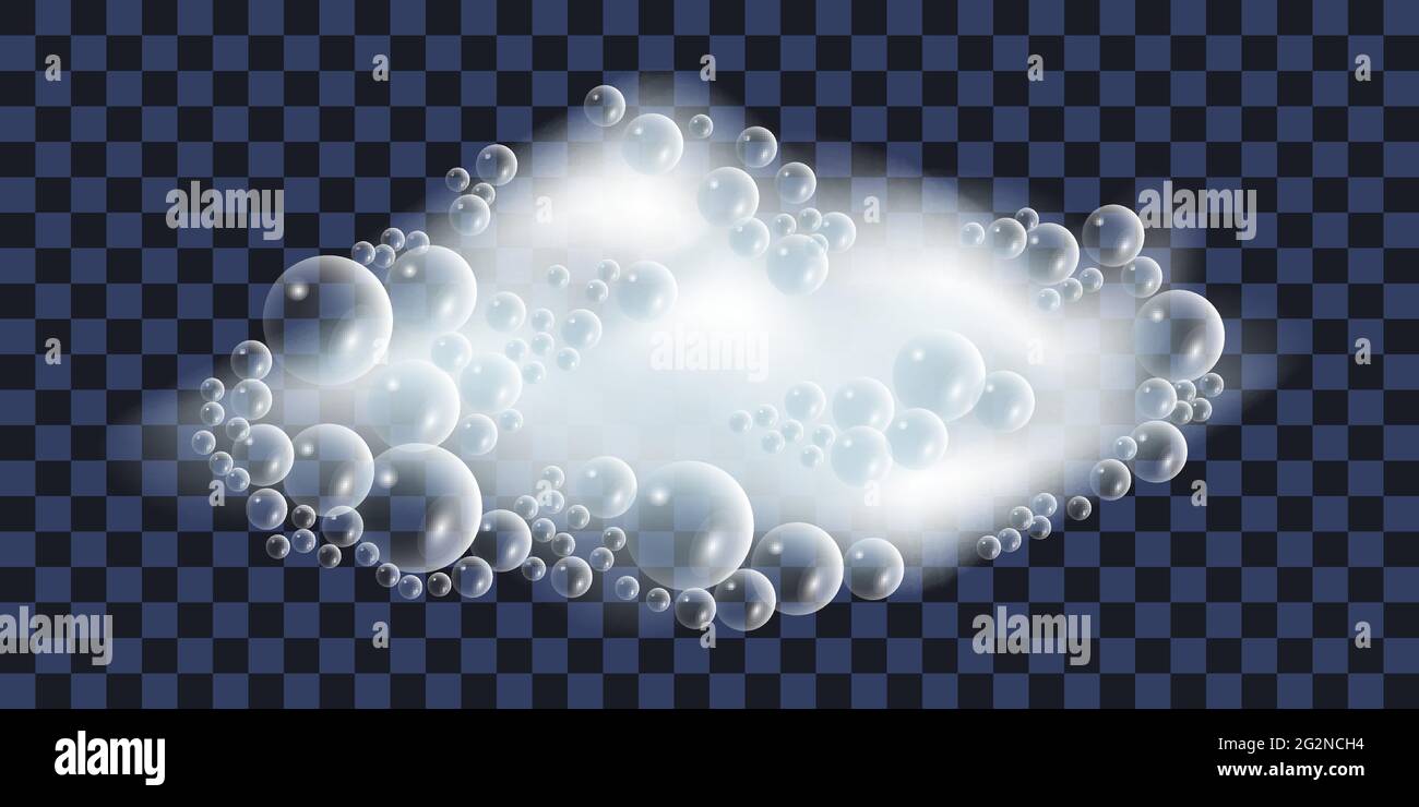 Soap foam with bubbles. Bath lather isolated on transparent background ...