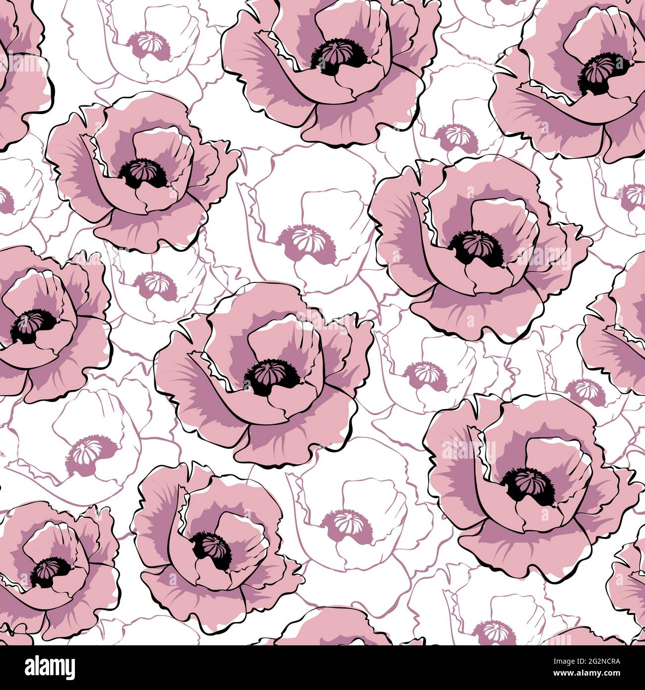 Pink Poppy Flower Art
