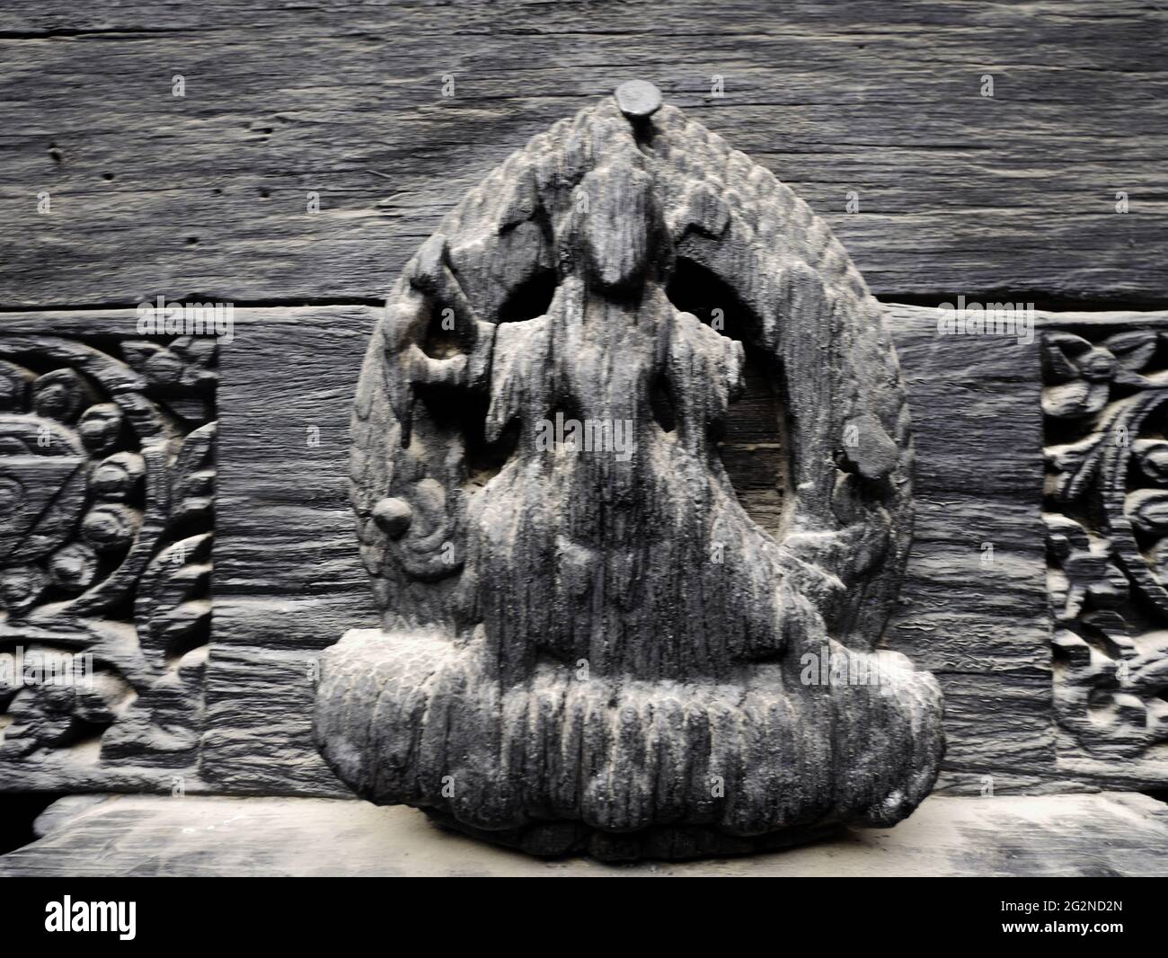 Sculpture carving wooden figure deity angel guardian for nepalese ...