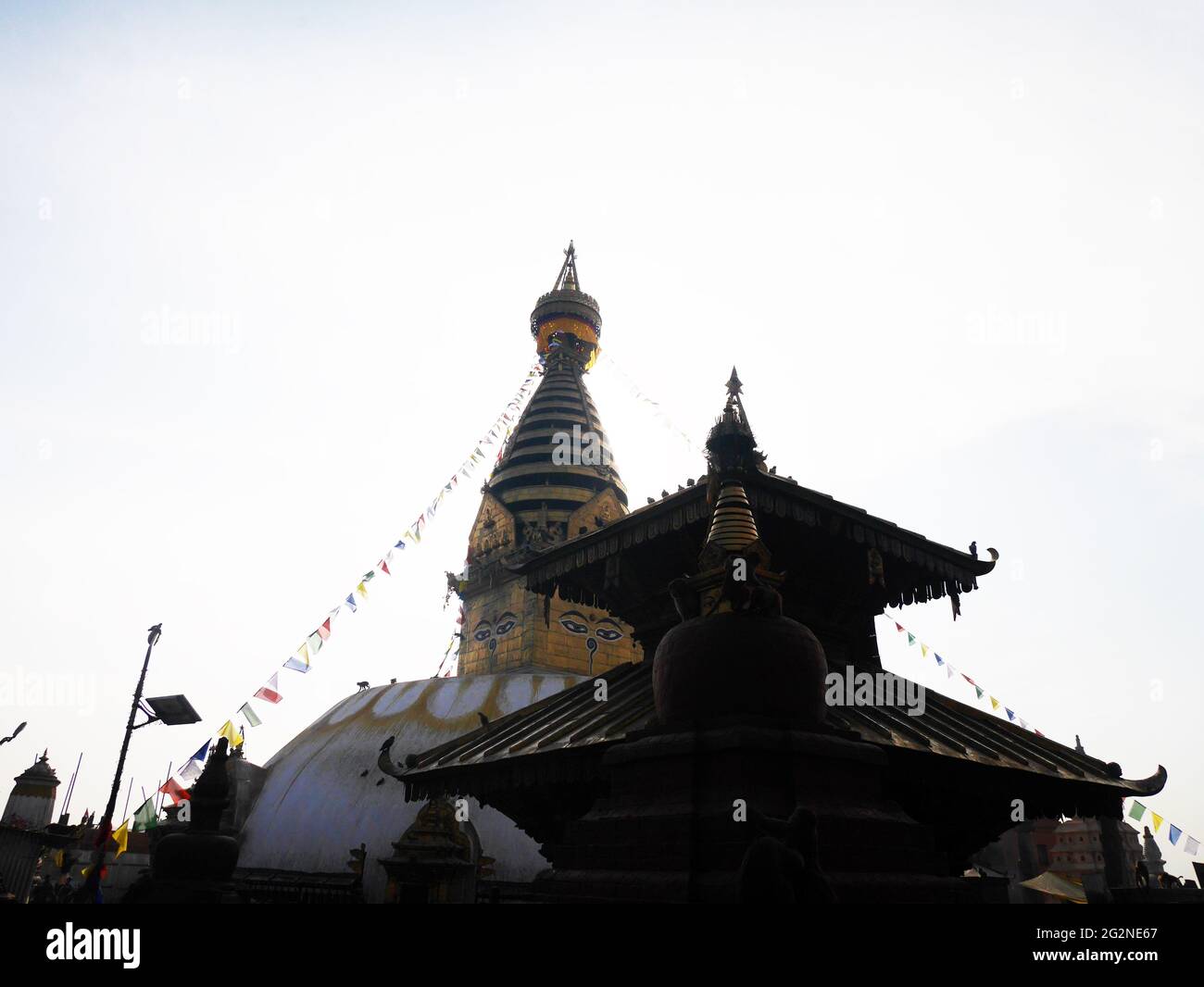 Swayambhunath pagoda or Swayambu chedi or Swoyambhu stupa or Monkey ...
