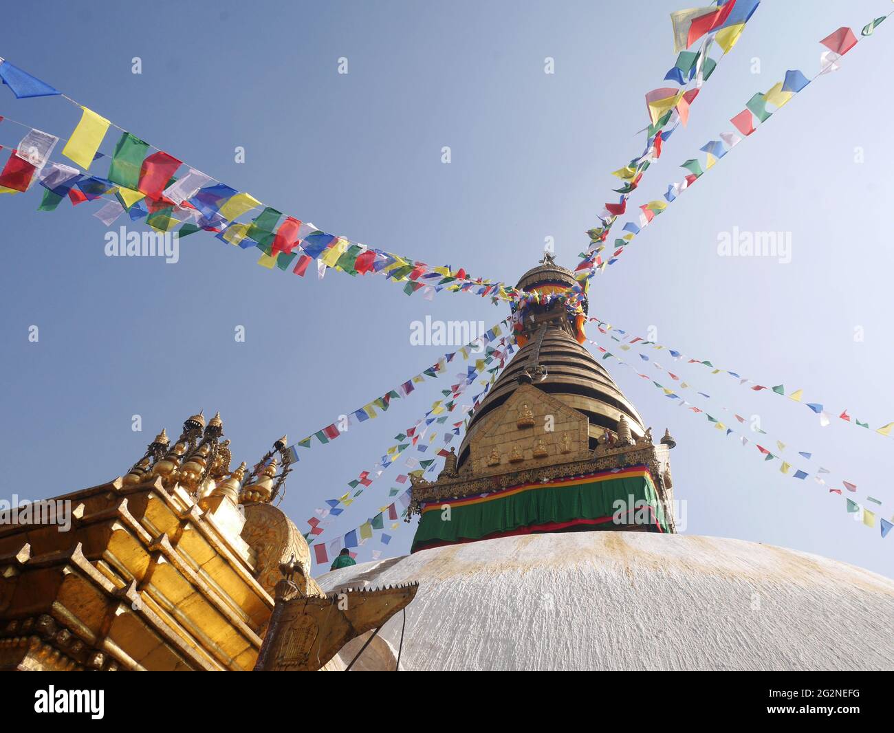 Swayambhunath pagoda or Swayambu chedi or Swoyambhu stupa or Monkey ...