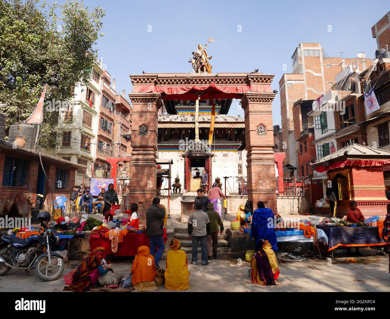 Small shrine shiva temple for nepalese people and foreign traveler ...