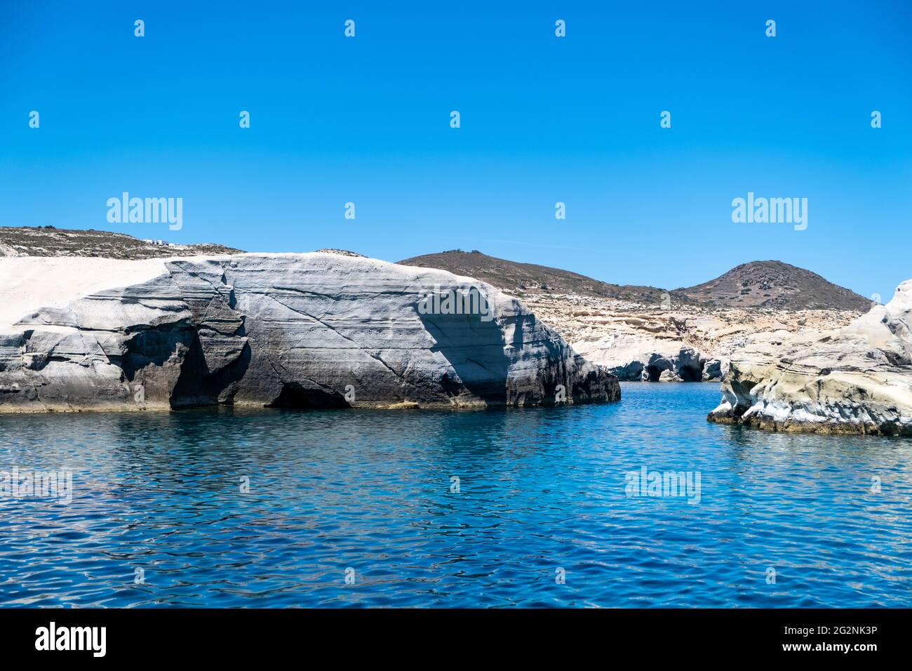 Sarakiniko at Milos island, Cyclades Greece. Lunar landscape. White ...