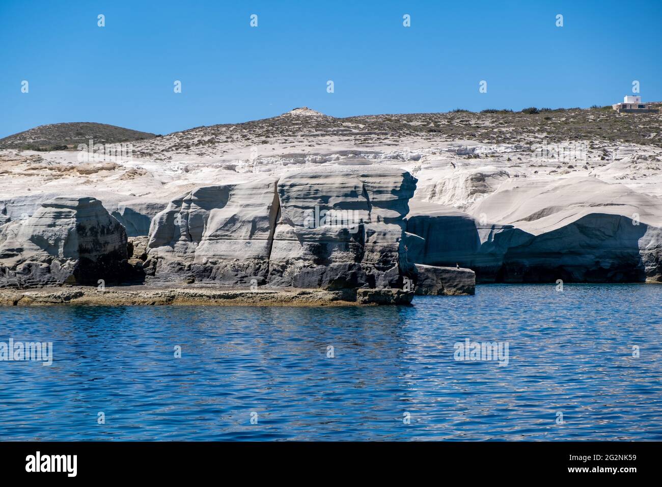 Sarakiniko at Milos island, Cyclades Greece. Lunar landscape. White ...