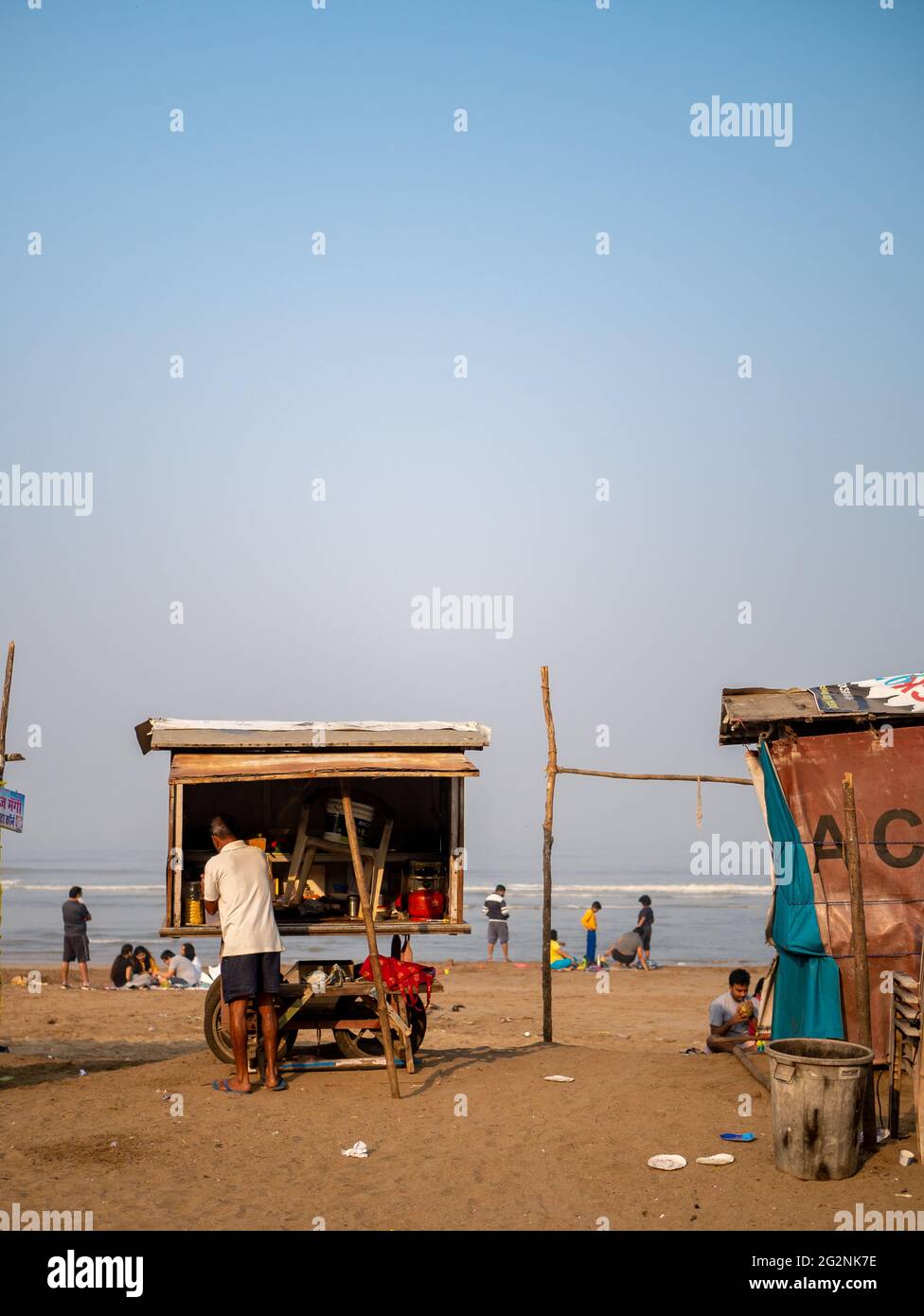 MUMBAI, INDIA - December 30, 2021: Hawkers selling street snacks and ...