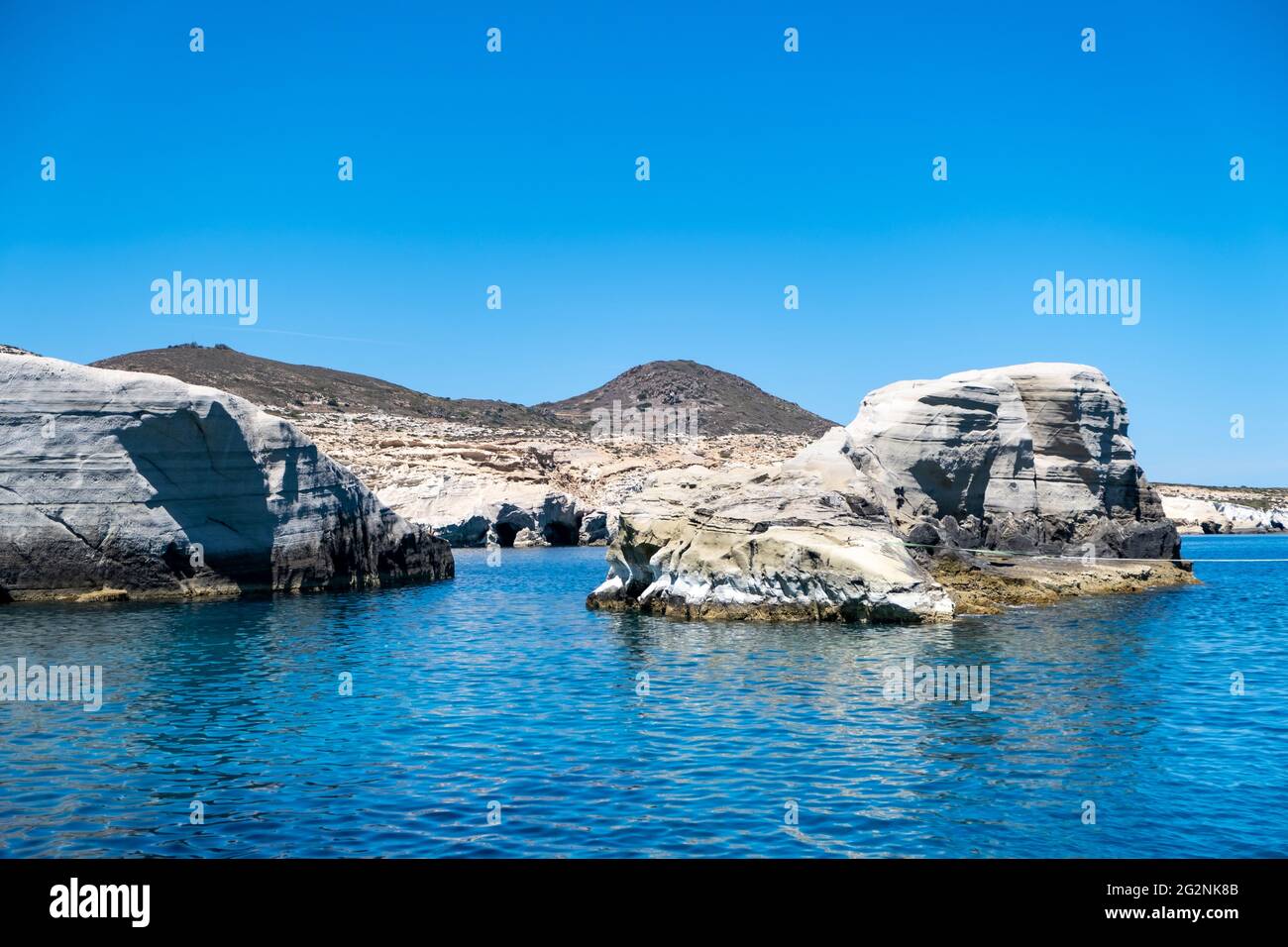Milos island, Sarakiniko. Cyclades Greece. Moonscape, white color rock ...