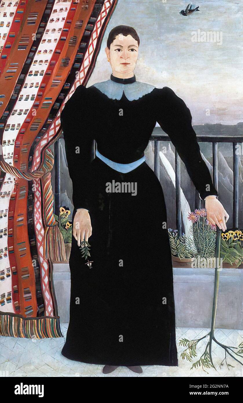 Henri Rousseau a.K.a Le Douanier Rousseau - Portrait Woman 1895 Stock ...